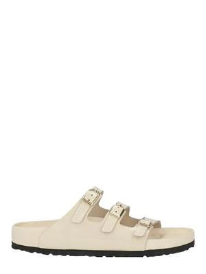 BIRKENSTOCK Leather Sandals With Buckle Fastening - Ivory