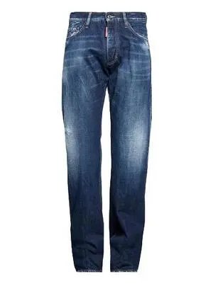 Dsquared2 Straight-leg Distressed Cotton Jeans - Blue
