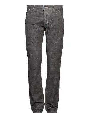 JACOB COHЁN Charcoal Glen Plaid Moleskin Stretch Pants - Grey