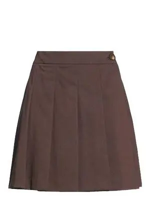 KAOS Chocolate Pleated Mini Skirt - Brown