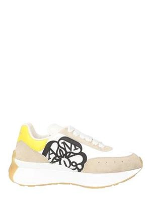Alexander McQueen MCQUEEN Low-Top Sneakers In Leather And Textile Fibers Sand