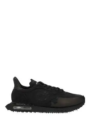 BEPOSITIVE Leather And Textile Low-top Sneakers - Black