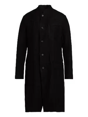 Masnada Single-breasted Hemp And Wool Coat - Black