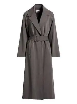 Alpha Studio Belted Twill Coat - Grey