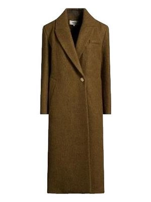 Ba&sh Long Wool Blend Coat - Green