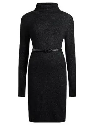 Liu Jo Long Sleeve Turtleneck Mini Dress - Black
