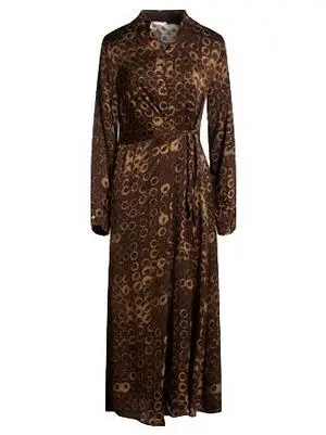 MANILA GRACE Viscose Maxi Dress - Brown