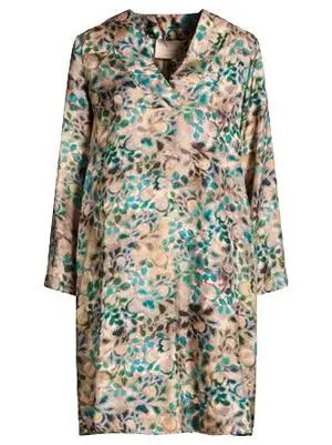 Momoni Deep Teal Silk Mini Dress - Green
