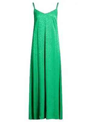 JUCCA Leopard-print Jacquard Maxi Slip Dress - Green