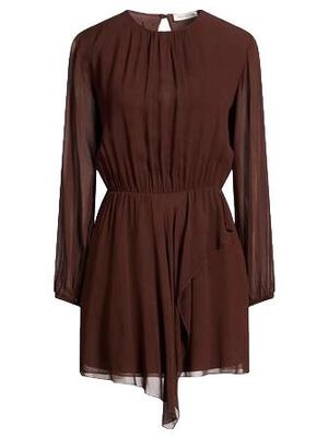 MANILA GRACE Viscose Mini Dress - Brown