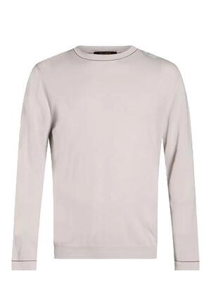 MOORER Light Cotton Sweater - Light Grey