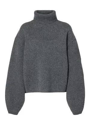 TOTEME Ribbed Turtleneck Long-sleeve Sweater - Black