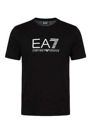 EA7 Man T-shirt Navy Size L Cotton Black