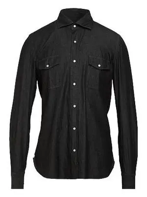 LUIGI BORRELLI NAPOLI Denim Shirt Charcoal Size Cotton - Grey