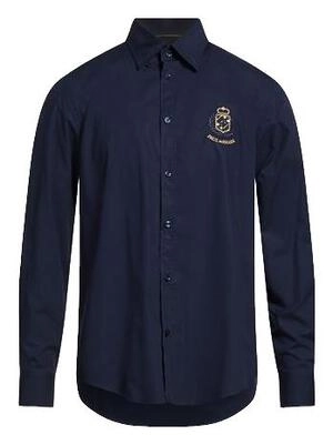 PAUL & SHARK Man Shirt Midnight Blue Size 16 Cotton