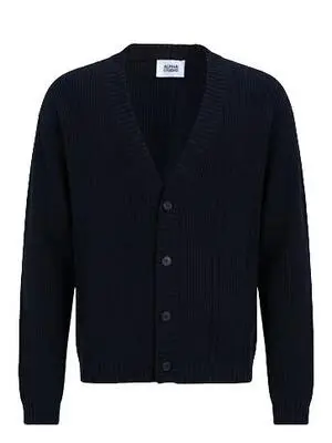 Alpha Studio Midnight Merino Wool Cardigan - Blue