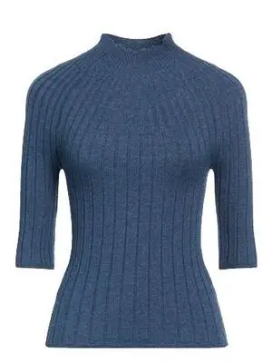 CARACTÈRE CARACTÈRE Ribbed Knit Turtleneck Top Blue