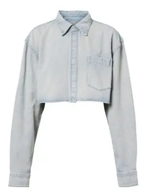 Balenciaga Cropped Denim Shirt - Gray