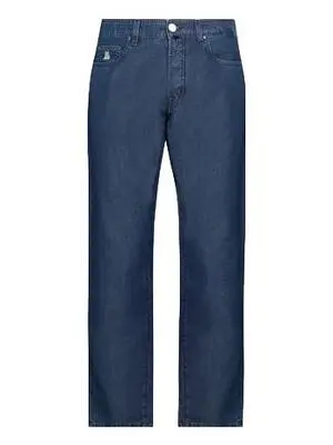 MOORER Cotton Silk Straight-leg Jeans - Blue