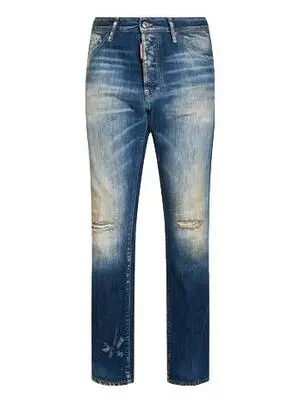 Dsquared2 Tapered Fit Distressed Denim Jeans - Blue