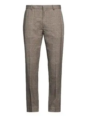 CIRCOLO 1901 Khaki Glen Plaid Cotton Blend Tailored Pants - Beige