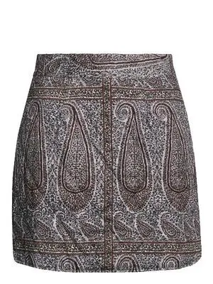 Antik Batik Paisley-print Quilted Cotton Mini Skirt - Grey