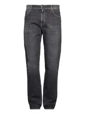 LUIGI BORRELLI NAPOLI Charcoal Cotton Blend Tapered Jeans - Grey