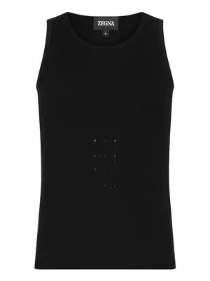 Zegna Sleeveless Crewneck Top - Black