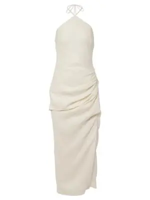 Simkhai Hansel Halterneck Linen Maxi Dress - White