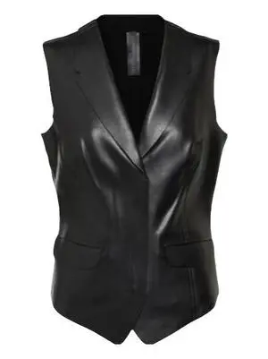 Norma Kamali Sleeveless Vest With Notched Lapels - Black