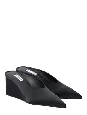 Alaïa Pointed Toe Wedge Heel High-heeled Sandals - Black