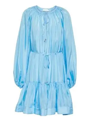 Zimmermann Halcyon Silk Minidress - Blue
