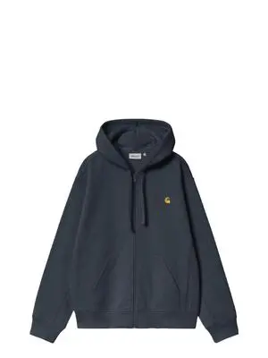 Carhartt Work In Progress American Script Zip-up Hoodie - Deep Night