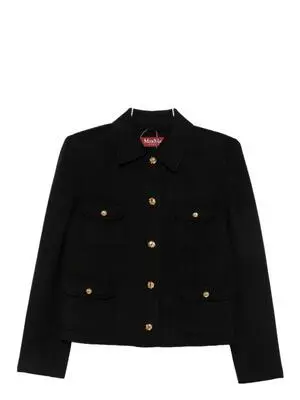 Max Mara Long-sleeve Casual Jacket With Button Details - Black