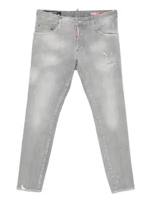 Dsquared2 Skater Distressed Logo-tag Denim Jeans - Grey