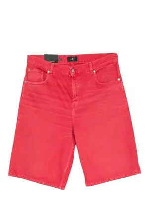 7 For All Mankind Belt-loop Five-pocket Shorts - Red