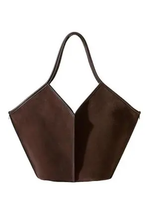 Hereu V-shaped Top Handle Handbag - Black