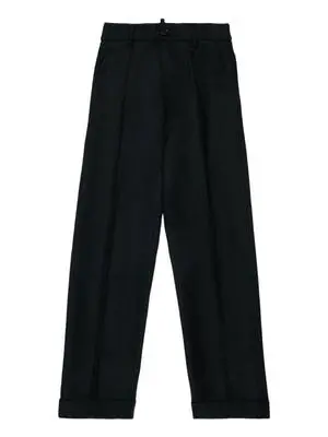 Dsquared2 Logo-plaque Turn-up Tailored Trousers - Black