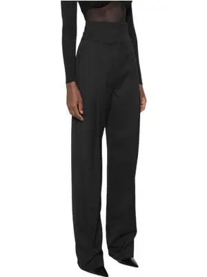 Elisabetta Franchi High-waisted Wide-leg Trousers - Black