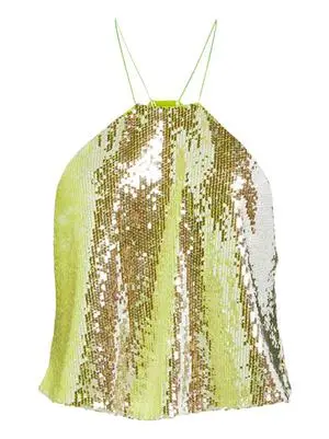 Dorothee Schumacher Sequined Halter Neck Cropped Top - Green