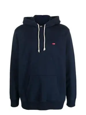 LEVI'S Logo Patch Drawstring Hoodie - Black