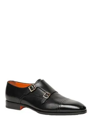 SANTONI Santoni Axel Double Monk Strap Cap Toe Shoe