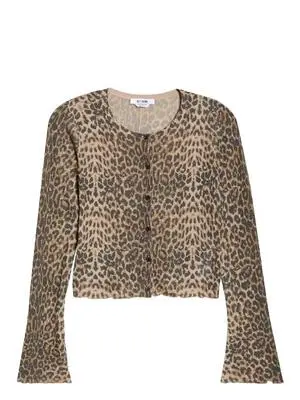 RE/DONE Isabelle Cardigan With Animal Print - Leopard