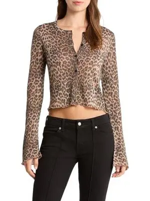 RE/DONE Isabelle Cardigan With Animal Print - Leopard