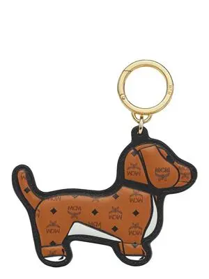 Mcm Dachshund 2d Charm In Visetos - Cognac