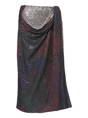 MAISON MARGIELA Draped Printed Sequined Midi Skirt - Multicoloured