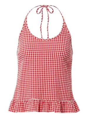 MONTCE Brooklyn Gingham Halterneck Top - Red