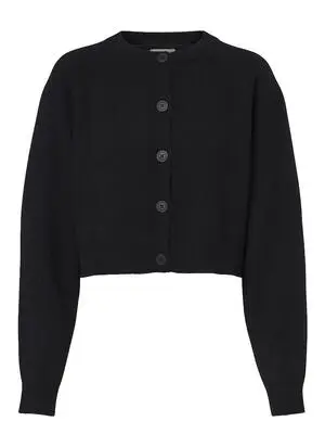 Loulou De Saison Heike Cropped Cashmere Cardigan - Black