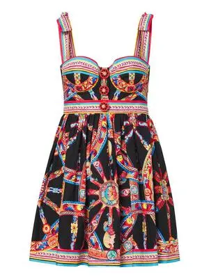 Dolce & Gabbana Carretto Print Cotton Mini Dress - Multicoloured