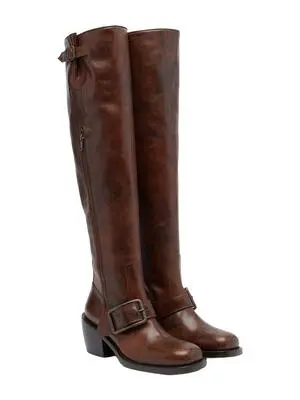 Dries Van Noten Leather Over-the-knee Boots - Brown